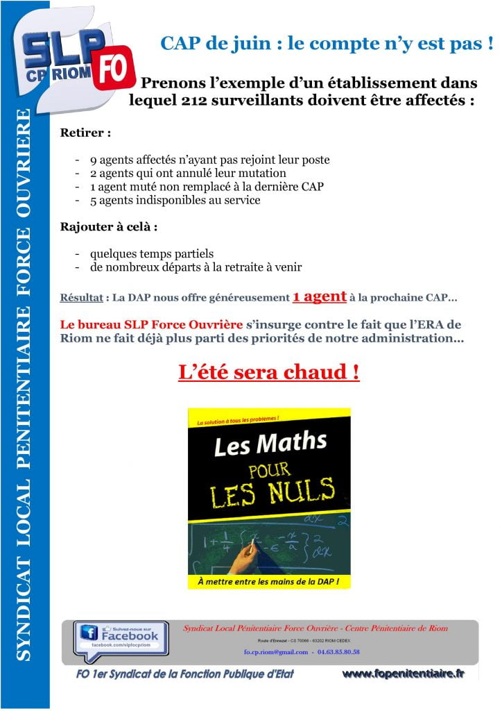 Calcul DAP CAP de juin – FO Justice Lyon